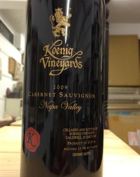 2009 Koenig Vineyards Cabernet Sauvignon, USA, Idaho, Snake River ...
