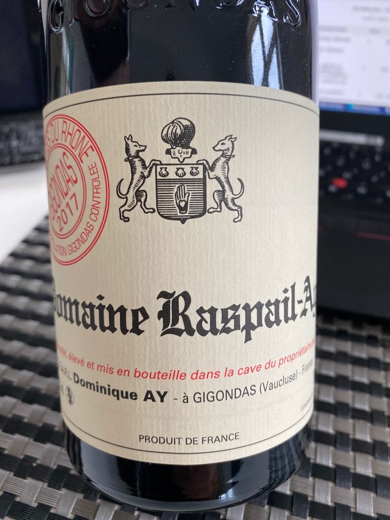 2017 Domaine Raspail-Ay Gigondas, France, Rhône, Southern Rhône ...