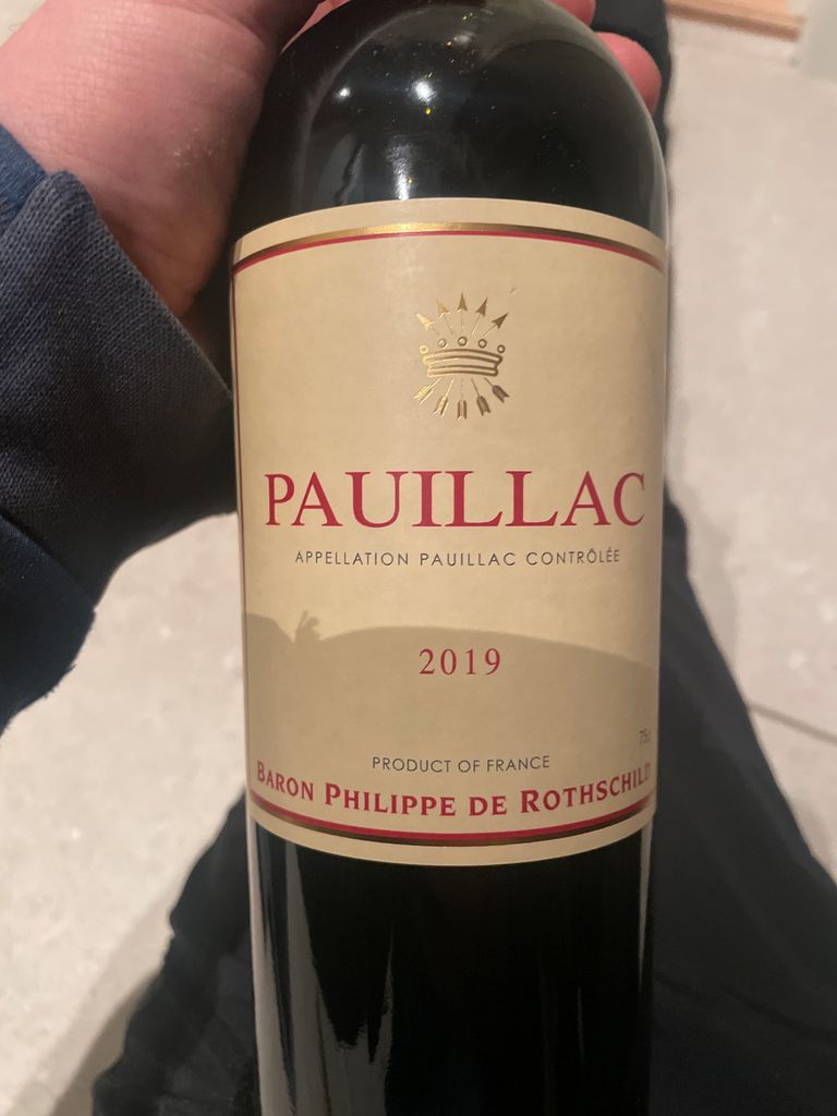 2019 Baron Philippe de Rothschild Pauillac, France, Bordeaux, Médoc ...