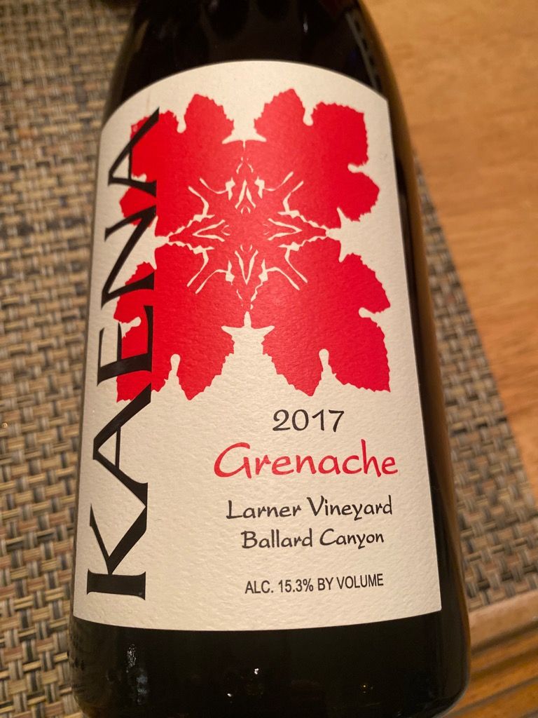2017 Kaena Grenache Larner Vineyard, USA, California, Central Coast ...