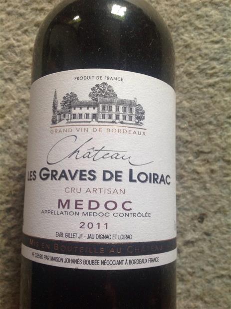 2011 Château les Graves de Loirac, France, Bordeaux, Médoc - CellarTracker