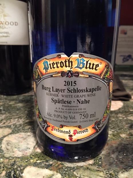 2014 Ferdinand Pieroth Burg-Layer Schloßkapelle Spätlese Pieroth Blue ...