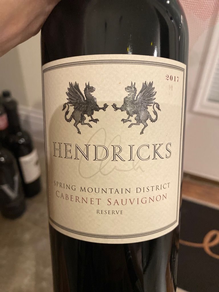 2017 Hendricks Cabernet Sauvignon Reserve, USA, California, Napa Valley ...