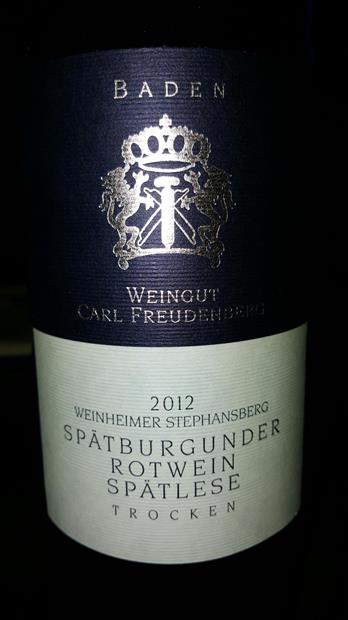 2012 Carl Freudenberg Spätburgunder, Germany, Baden - CellarTracker