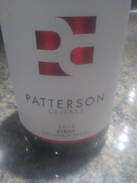 2015 Patterson Cellars Syrah, USA, Washington, Columbia Valley ...