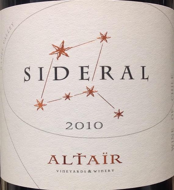 2010 Altaïr Vineyards & Winery Sideral, Chile, Rapel Valley - CellarTracker