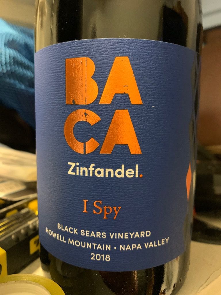 2018 Baca Zinfandel I Spy, USA, California, Napa Valley, Howell ...
