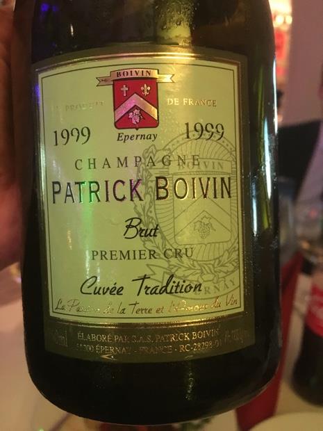 1999 Patrick Boivin Champagne Premier Cru Brut Millésimé, France ...