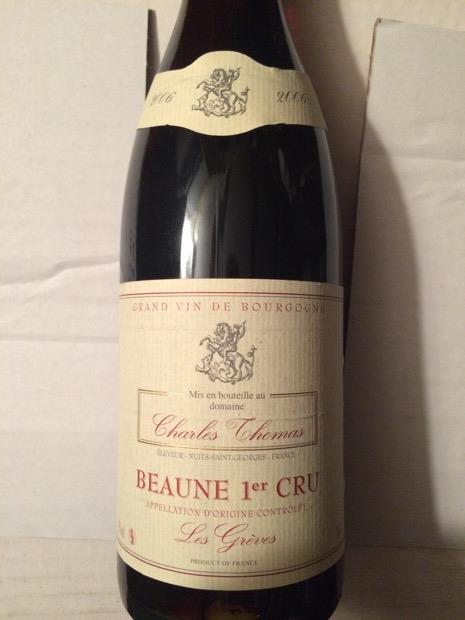 2009 Domaine Charles Thomas Beaune 1er Cru Grèves, France, Burgundy ...