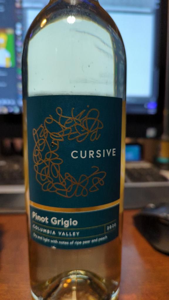 2020 Cursive Pinot Grigio, USA, Washington, Columbia Valley - CellarTracker