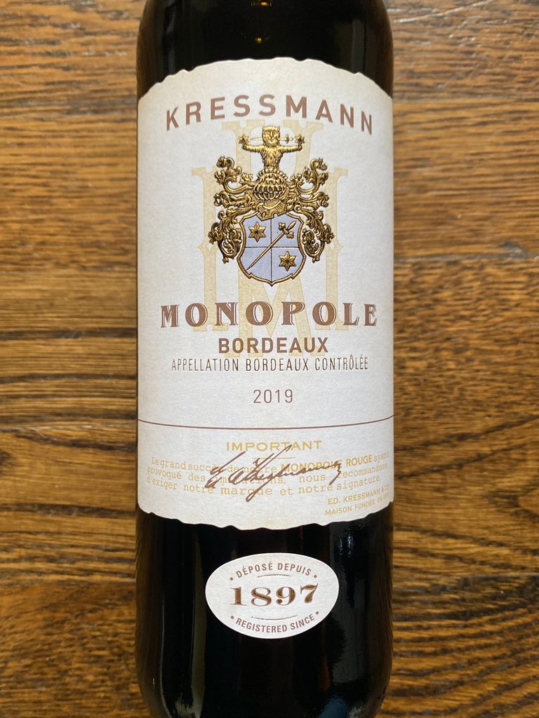 2019 Kressmann Monopole, France, Bordeaux - CellarTracker