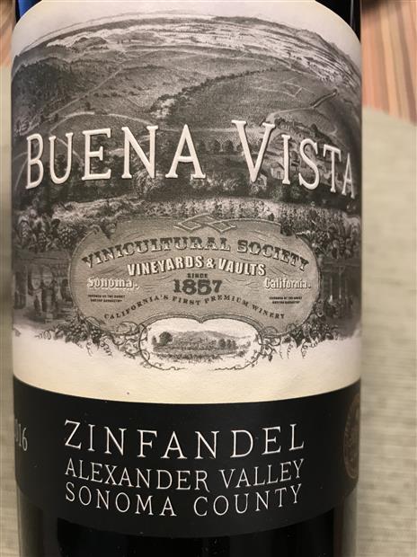 2018 Buena Vista Zinfandel, USA, California, Sonoma County, Alexander ...