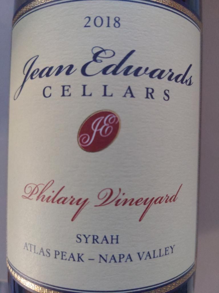 2018 Jean Edwards Cellars Syrah Philary Vineyard, USA, California, Napa ...