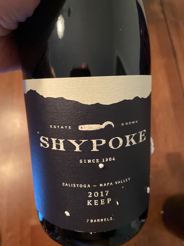 2017 Shypoke Cellars Keep Calistoga, USA, California, Napa Valley ...
