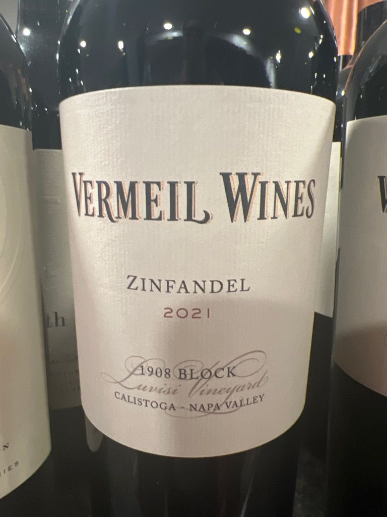 2021 Vermeil Wines Zinfandel Luvisi "1908" Vineyard, USA, California ...