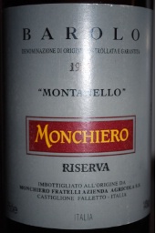 1996 Monchiero Barolo Montanello Riserva, Italy, Piedmont, Langhe ...
