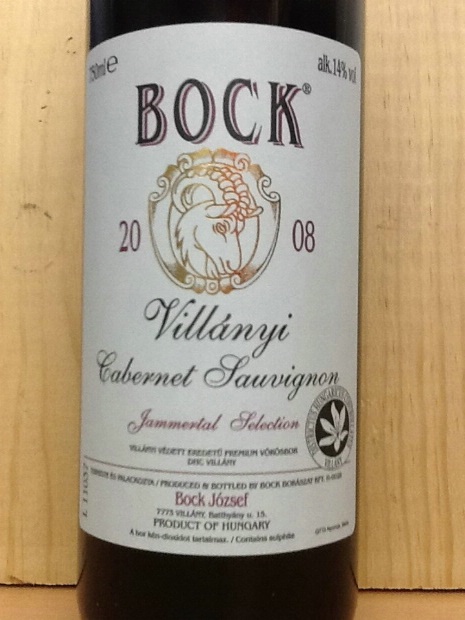 2008 Jozsef Bock Cabernet Sauvignon Villányi, Hungary, Dél-Pannónia ...