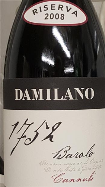 2008 Damilano Barolo Riserva 1752 Cannubi, Italy, Piedmont, Langhe ...