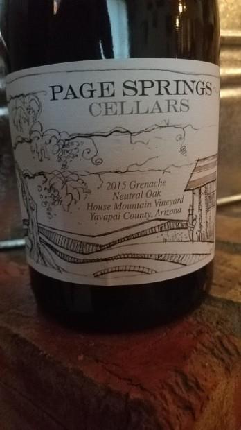 2014 Page Springs Cellars Grenache Neutral Oak House Mountain, USA ...