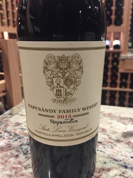 2015 Kapcsándy Family Winery Rapszodia, USA, California, Napa Valley ...
