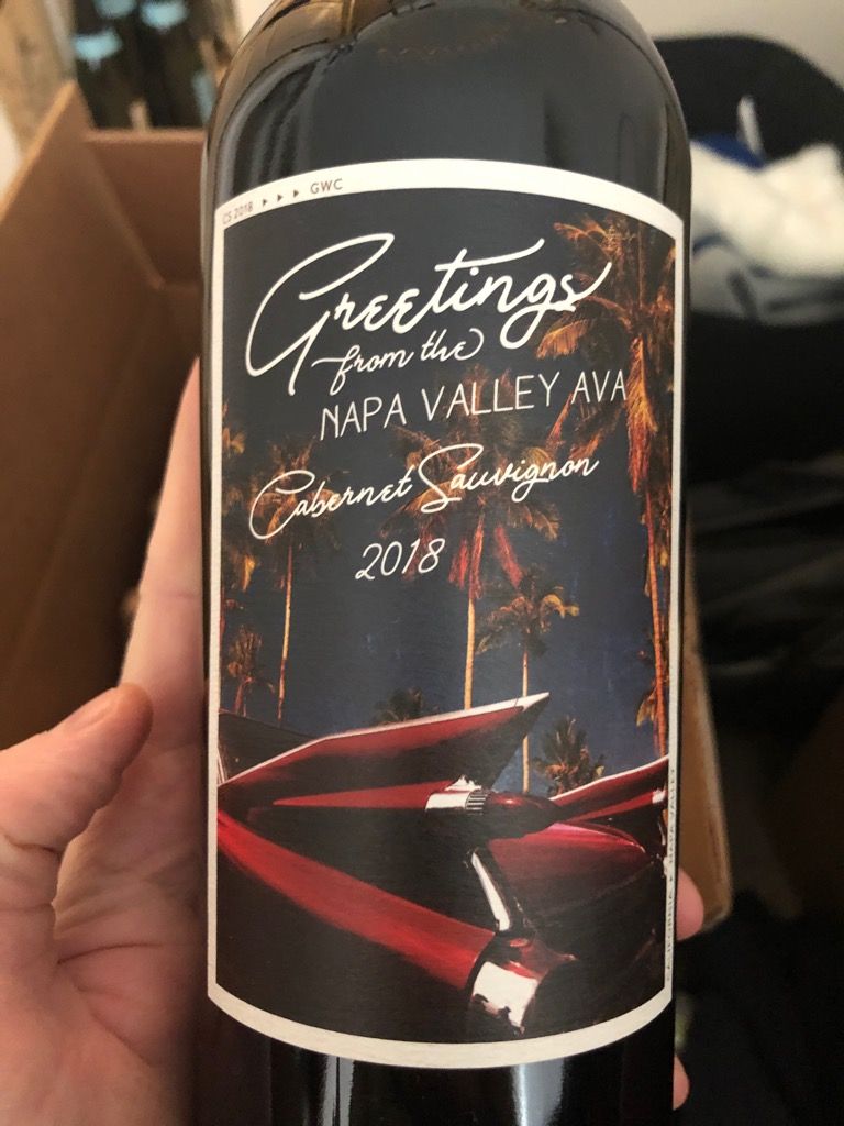 2018 Greetings Wine Company Cabernet Sauvignon Greetings from the Napa Valley AVA, USA ...