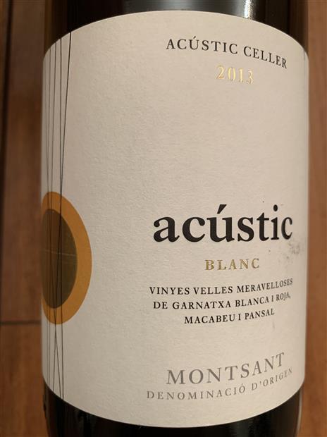 2013 Acústic Celler Montsant Acústic Blanc, Spain, Catalunya, Tarragona ...