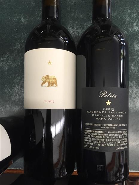 2013 Patria Cabernet Sauvignon Oakville Ranch, USA, California, Napa ...