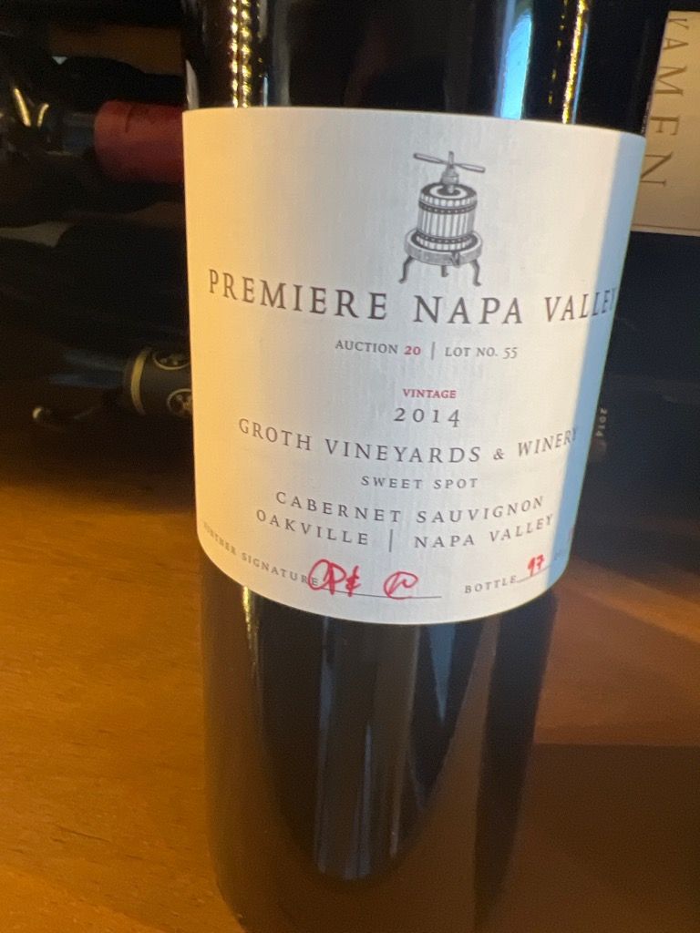 1985 PREMIERE NAPA VALLEY Cabernet Sauvignon Groth Vineyards & Winery - Sweet Spot, USA ...