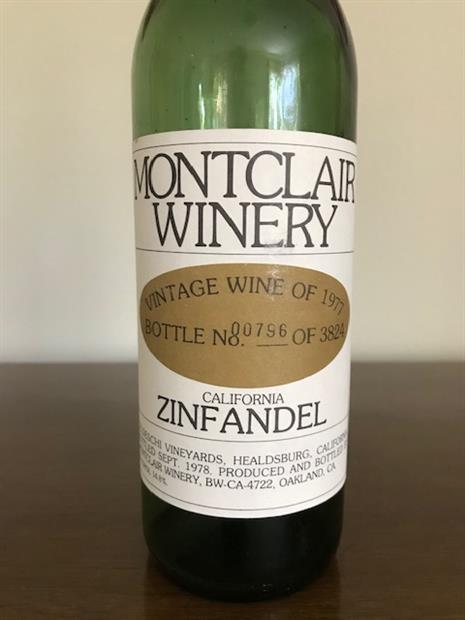 1977 Montclair Winery Zinfandel Teldeschi Vineyards, USA, California ...