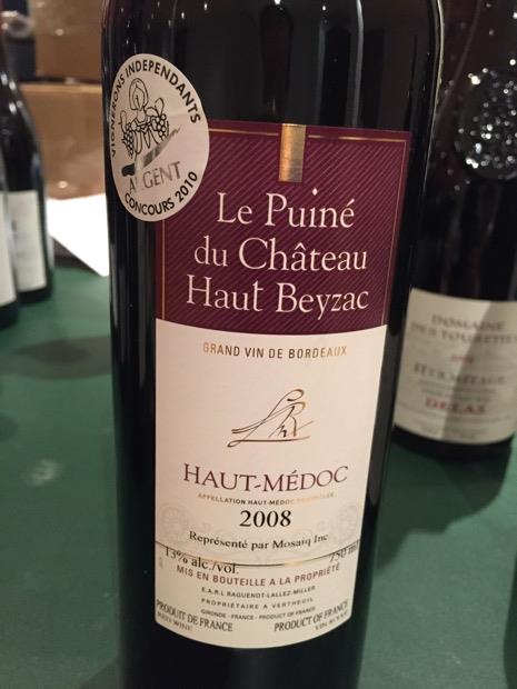 2010 Le Puiné du Château Haut Beyzac, France, Bordeaux, Médoc, Haut ...