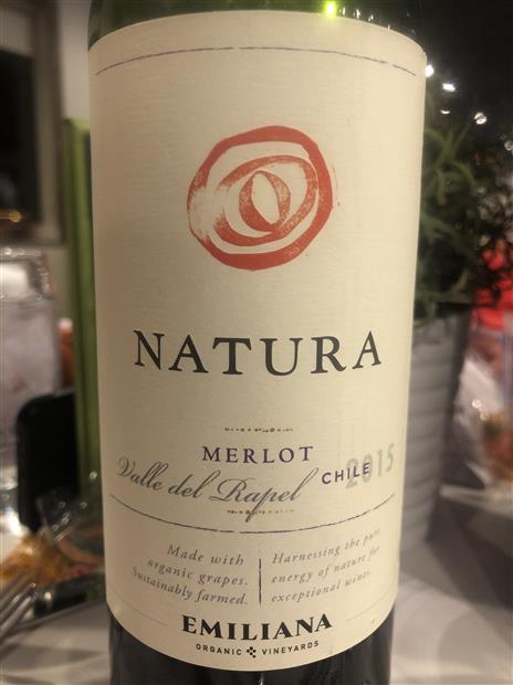 2014 Emiliana Merlot, Chile, Rapel Valley - CellarTracker