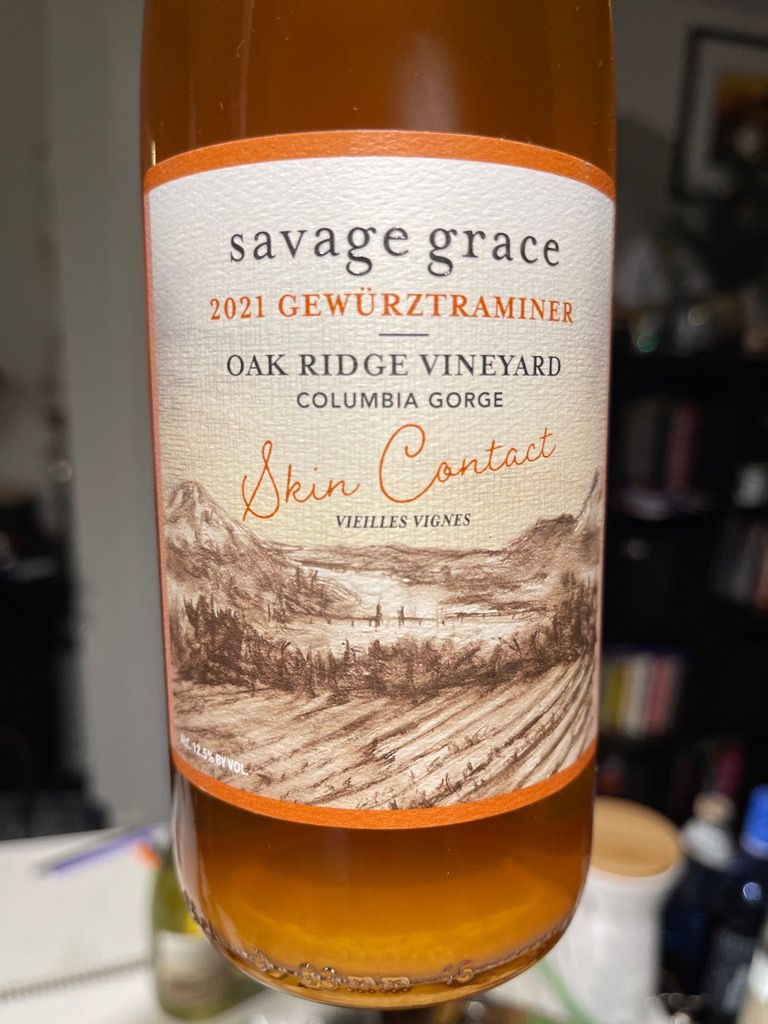 2021 Savage Grace Wines Gewürztraminer Orange Oak Ridge Vineyard, USA ...