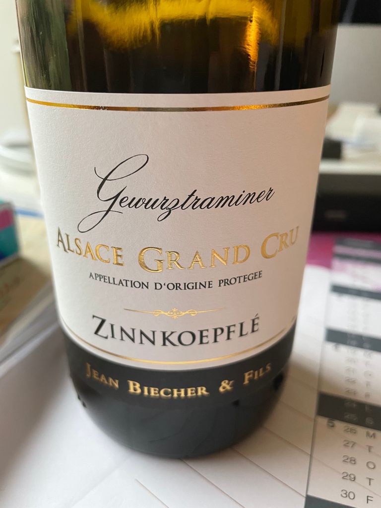 2019 Jean Biecher et Fils Gewurztraminer Zinnkoepflé, France, Alsace, Alsace Grand Cru ...