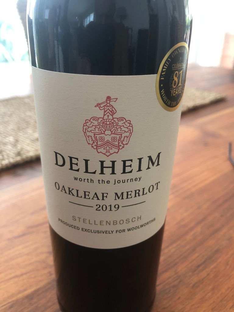 2018 Delheim Merlot Oakleaf, South Africa, Coastal Region, Stellenbosch ...