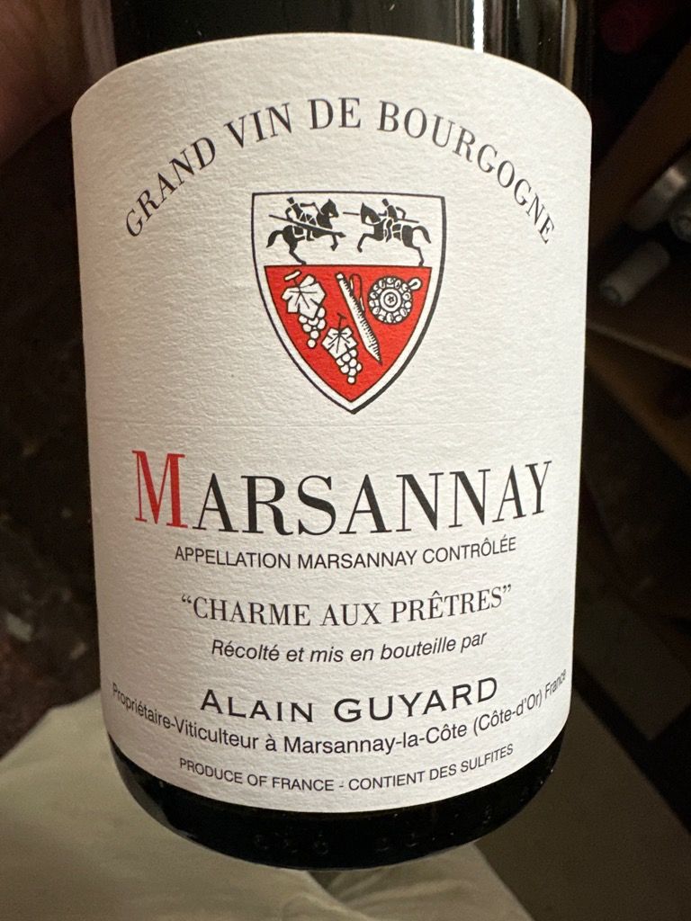 2020 Alain Guyard Marsannay Le Charme aux Prêtres, France, Burgundy ...