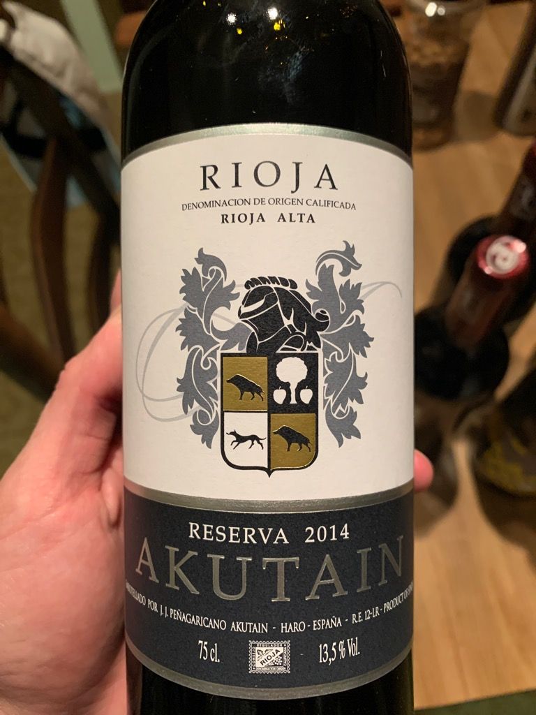 2014 Bodegas Akutain Rioja Reserva, Spain, La Rioja, La Rioja Alta ...