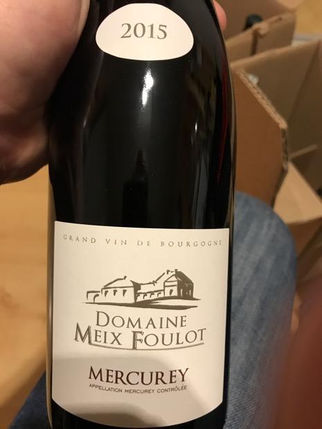 2015 Domaine du Meix-Foulot Mercurey, France, Burgundy, Côte ...