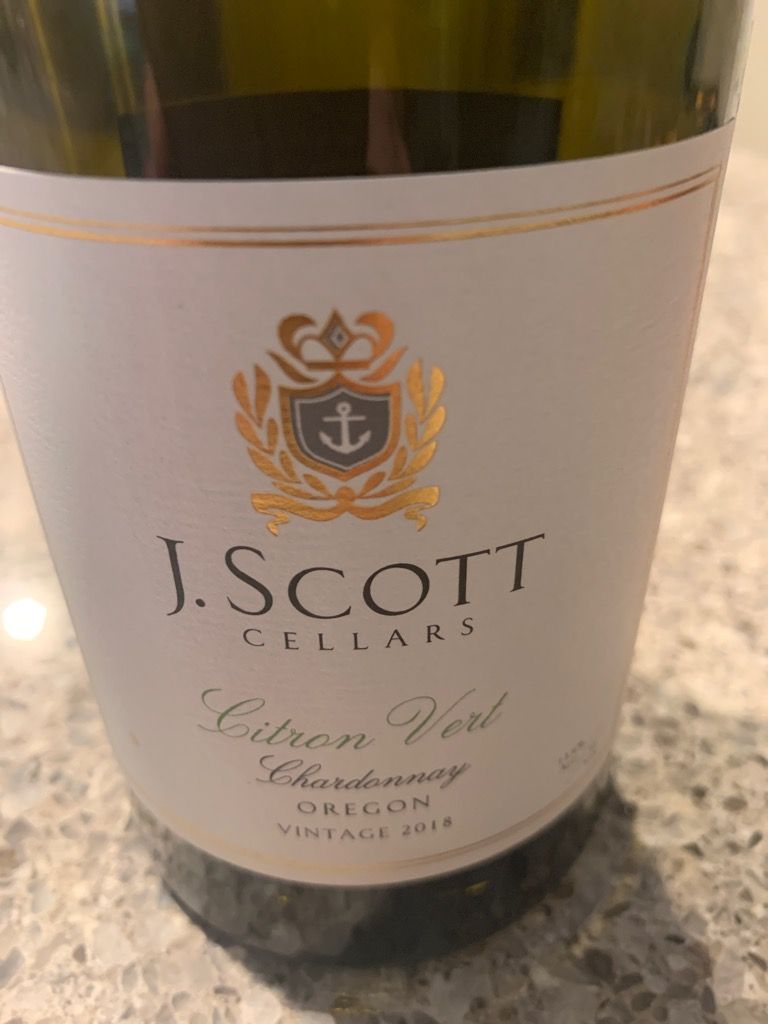 2019 J. Scott Cellars Chardonnay, USA, Oregon, Southern Oregon, Rogue ...