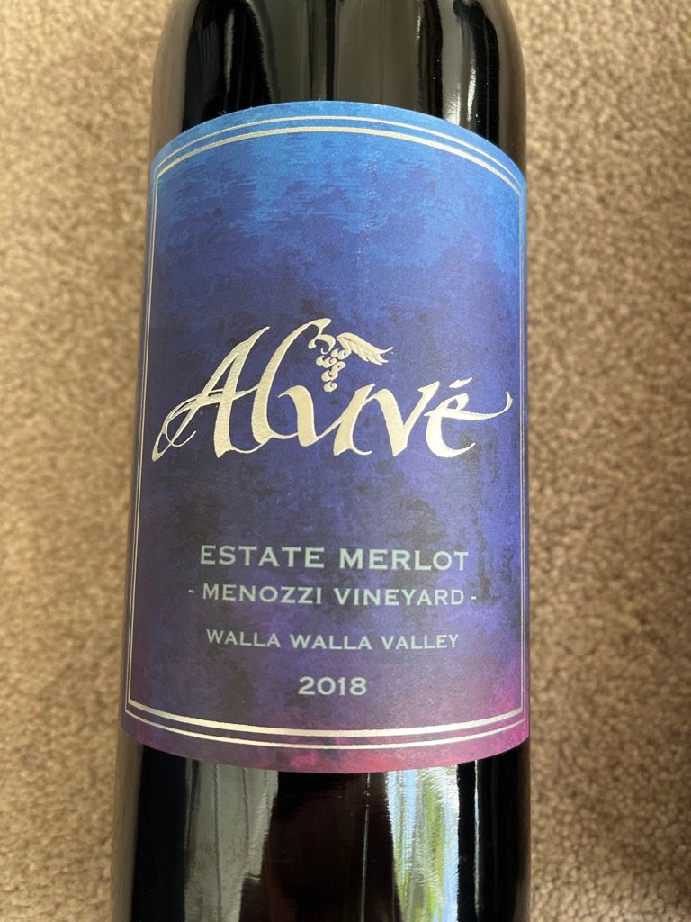 2019 Aluvé Merlot Estate Menozzi Vineyard, USA, Washington, Columbia ...