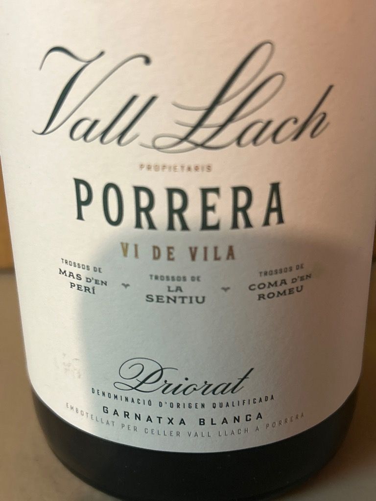 2024 Celler Vall Llach Priorat Porrera Vi de Vila Blanco, Spain ...