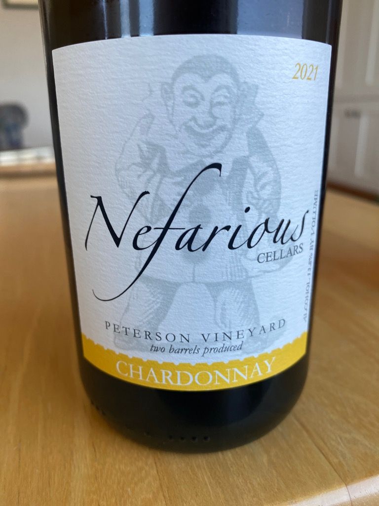 2021 Nefarious Cellars Chardonnay Peterson Vineyard, USA, Washington ...