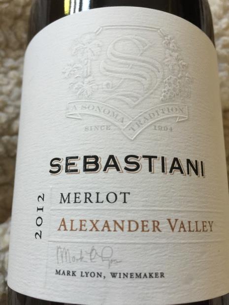 2012 Sebastiani Vineyards & Winery Merlot Alexander Valley, USA ...