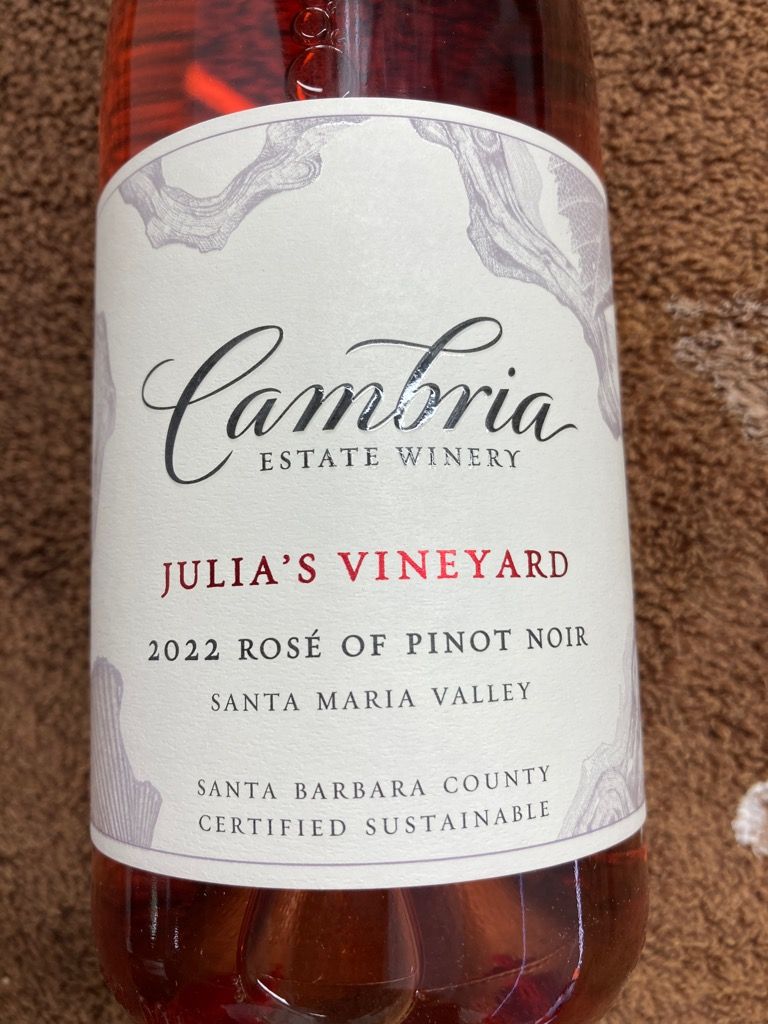 2022 Cambria Pinot Noir Rosé Julia's Vineyard, USA, California, Central ...