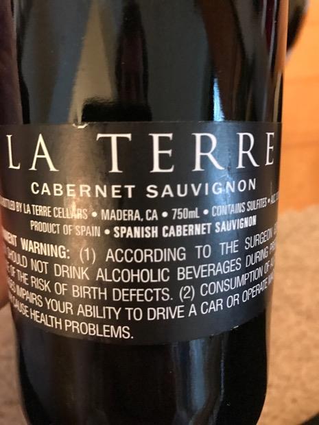 2013 La Terre Cellars Cabernet Sauvignon, USA, California - CellarTracker