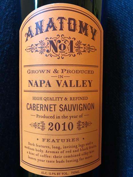 2010 Icon Wines Cabernet Sauvignon Anatomy No. 1, USA, California, Napa ...