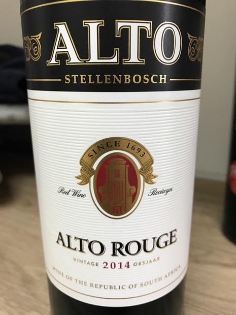 2014 Alto Estate Alto Rouge, South Africa, Coastal Region, Stellenbosch ...