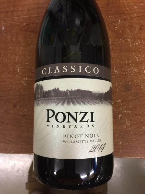 2014 Ponzi Vineyards Pinot Noir Classico, USA, Oregon, Willamette ...