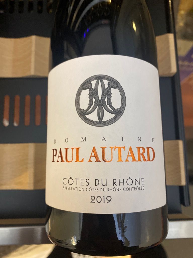2019 Domaine Paul Autard Côtes du Rhône, France, Rhône, Southern Rhône ...