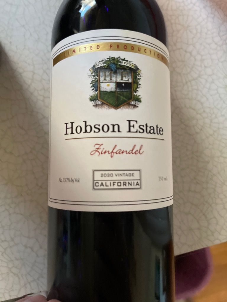 2021 Hobson Estate Zinfandel, USA, California, Central Coast - CellarTracker