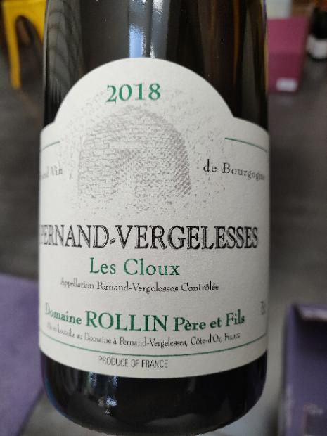 2018 Domaine Rollin Père et Fils Pernand-Vergelesses Les Cloux Blanc ...